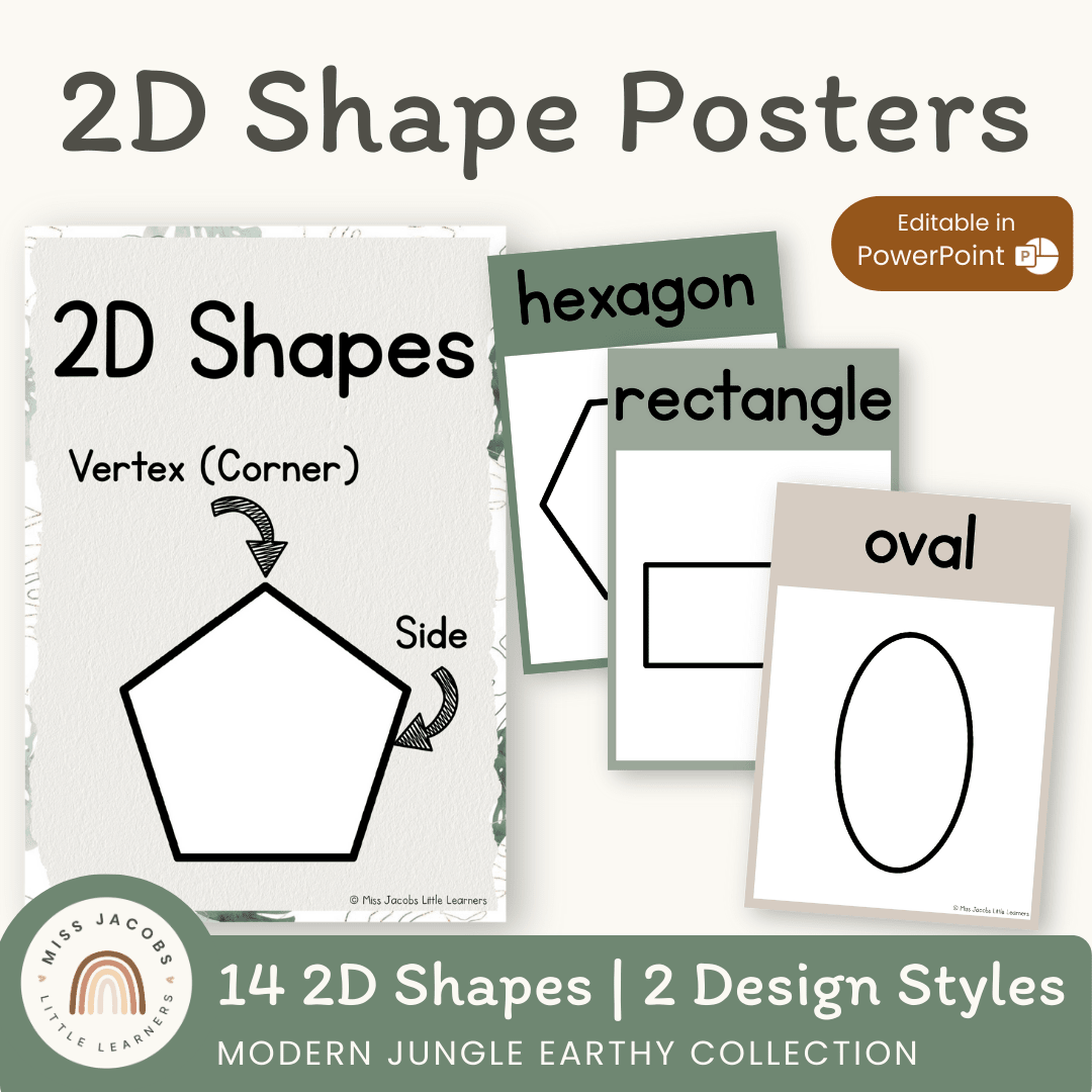 2D Shape Posters - Modern Jungle Earthy - MJLL – Miss Jacobs Little ...