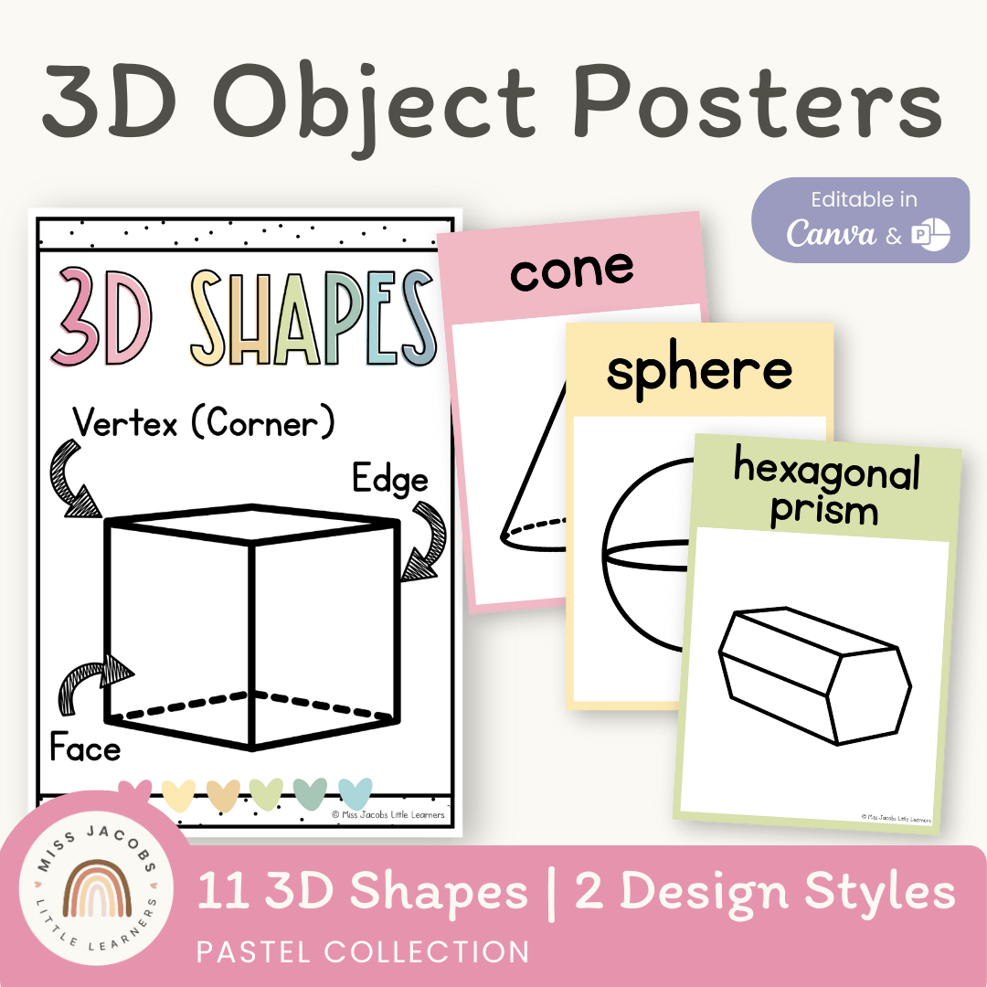 3D Shape Posters - Pastel Classroom Theme - Miss Jacobs – Miss Jacobs ...