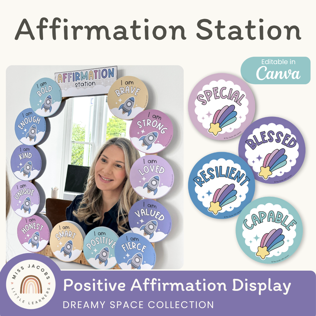 Affirmation Station - Dreamy Space Classroom Decor - MJLL – Miss Jacobs ...