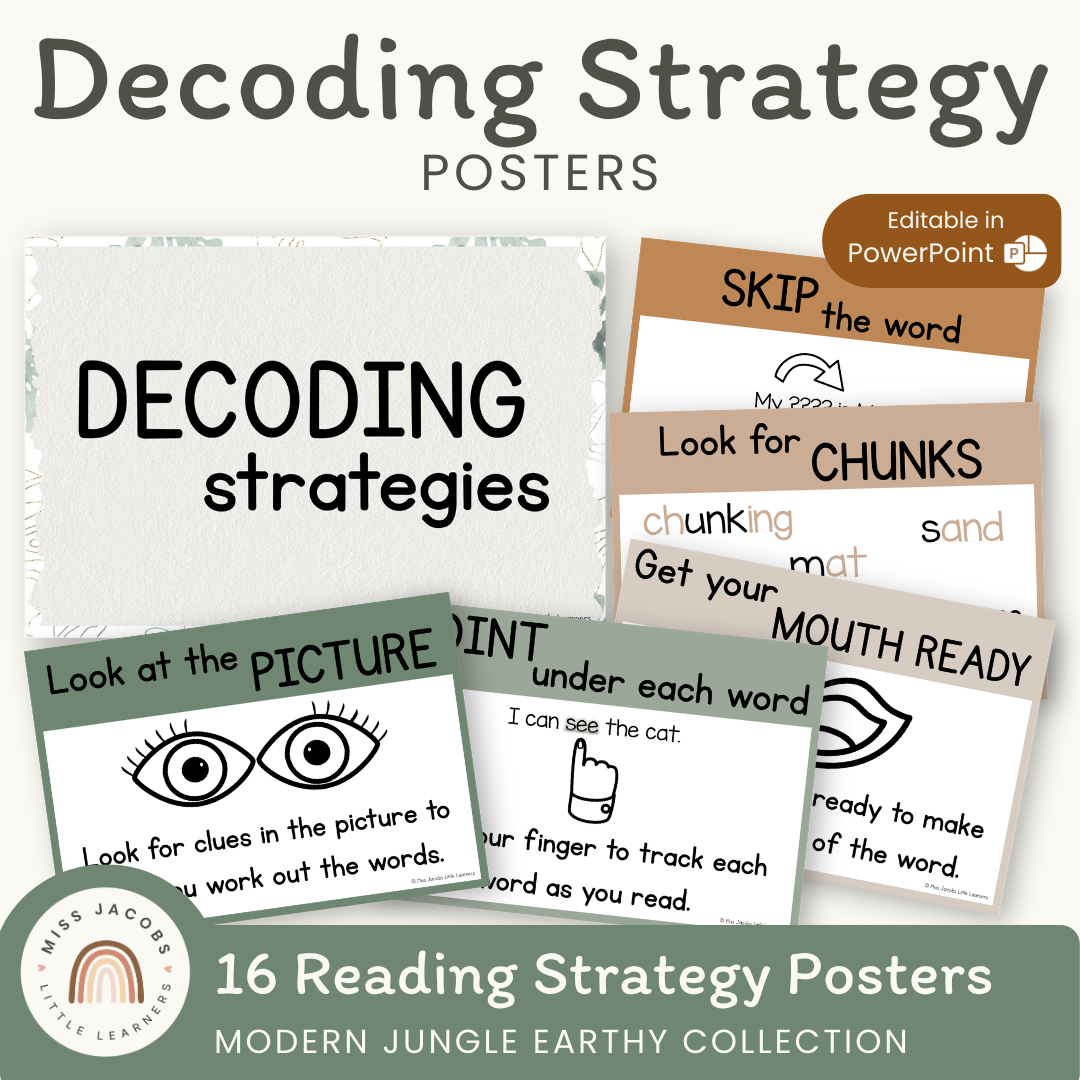 Decoding Reading Strategies Posters - Modern Jungle Earthy - MJLL ...