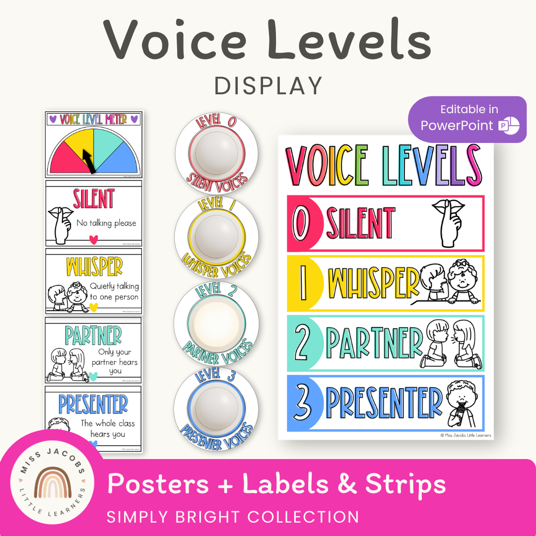 Classroom Voice and Noise Levels Display | Simple Brights – Miss Jacobs ...
