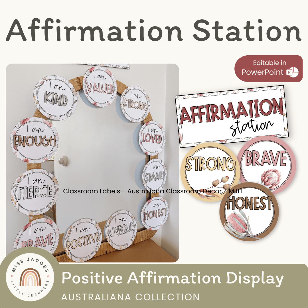 Affirmation Station - Australiana Classroom Theme - Miss Jacobs – Miss ...