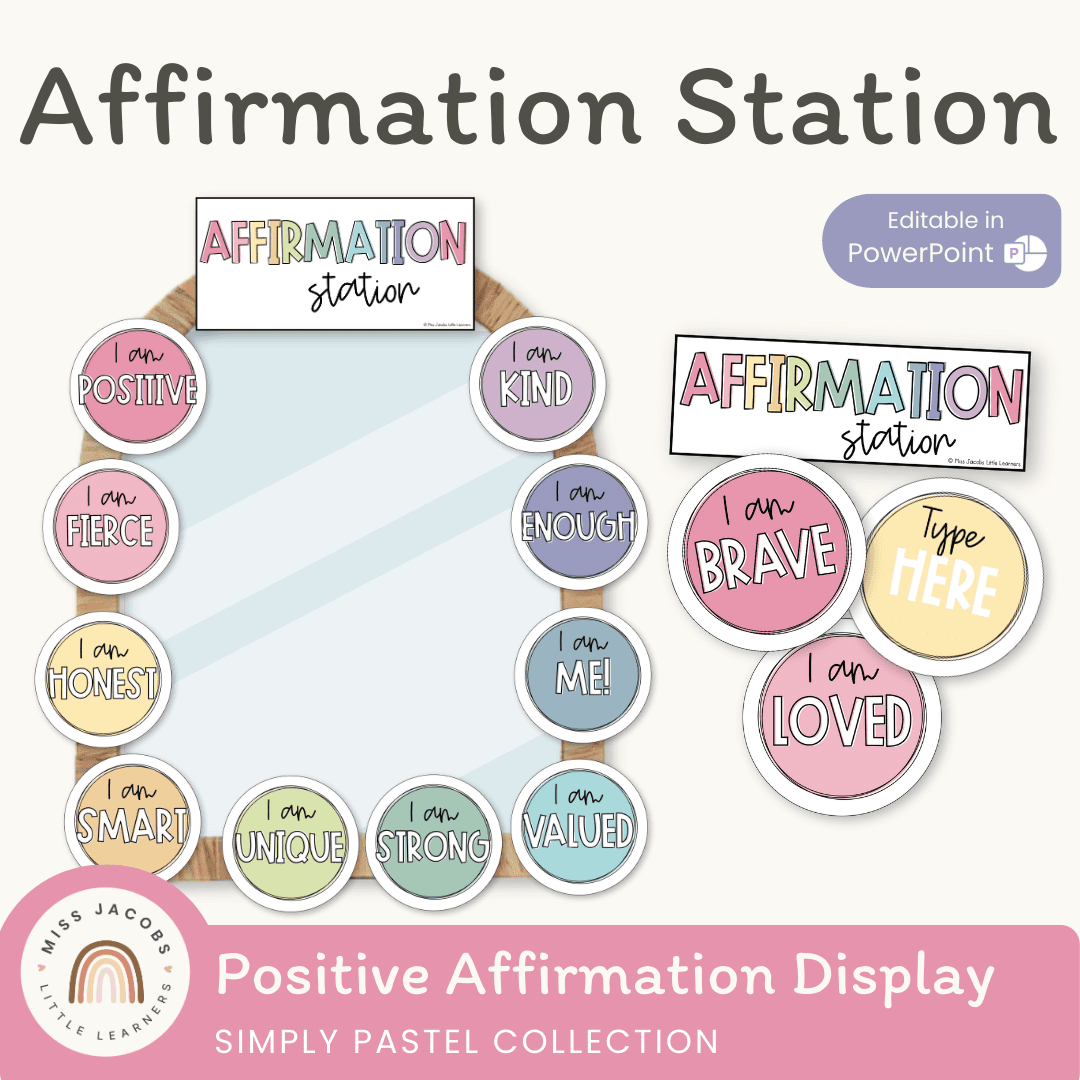 Affirmation Station PASTELS | Positive Affirmations Mirror Display ...