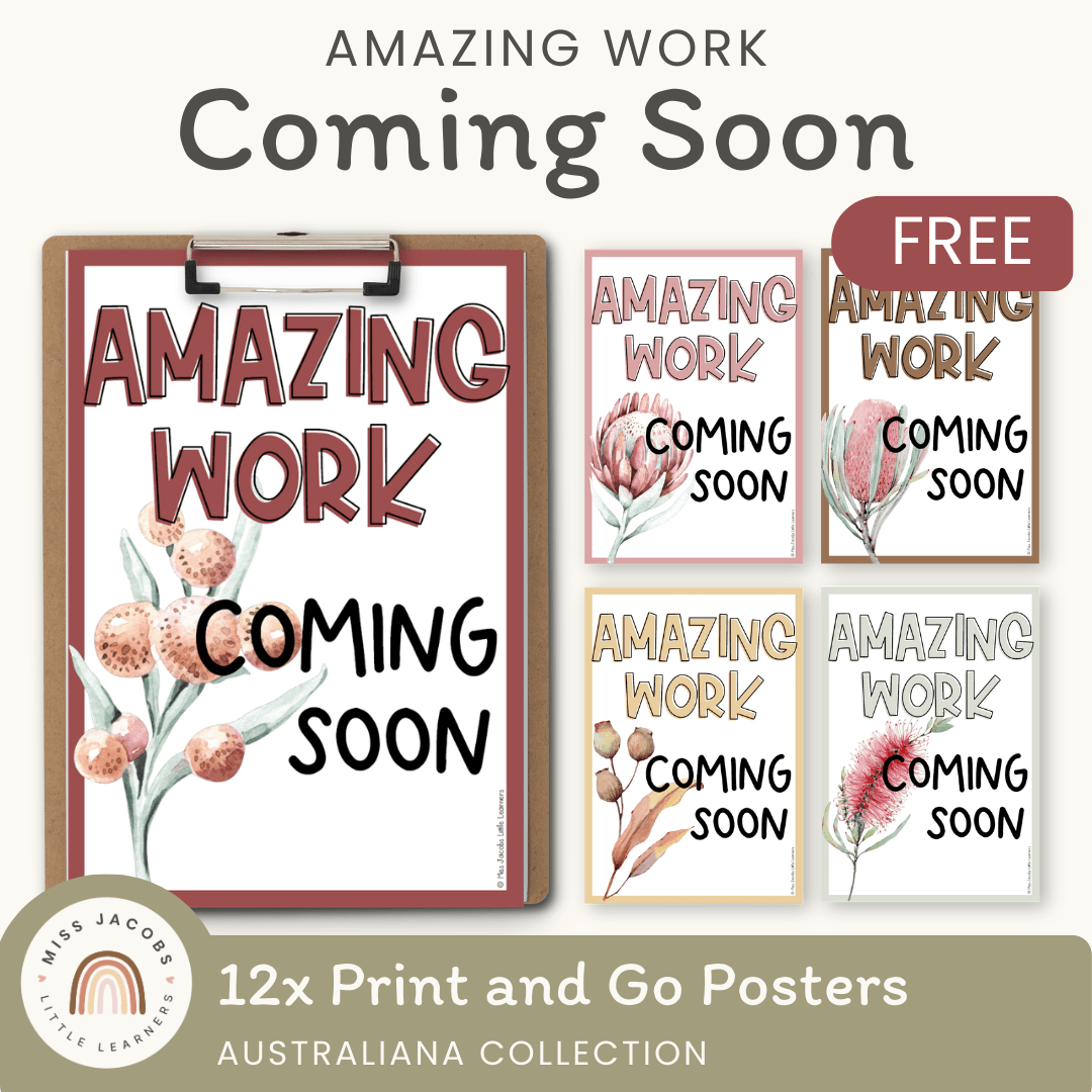 Amazing Work Coming Soon Posters - Australiana Theme - MJLL – Miss ...