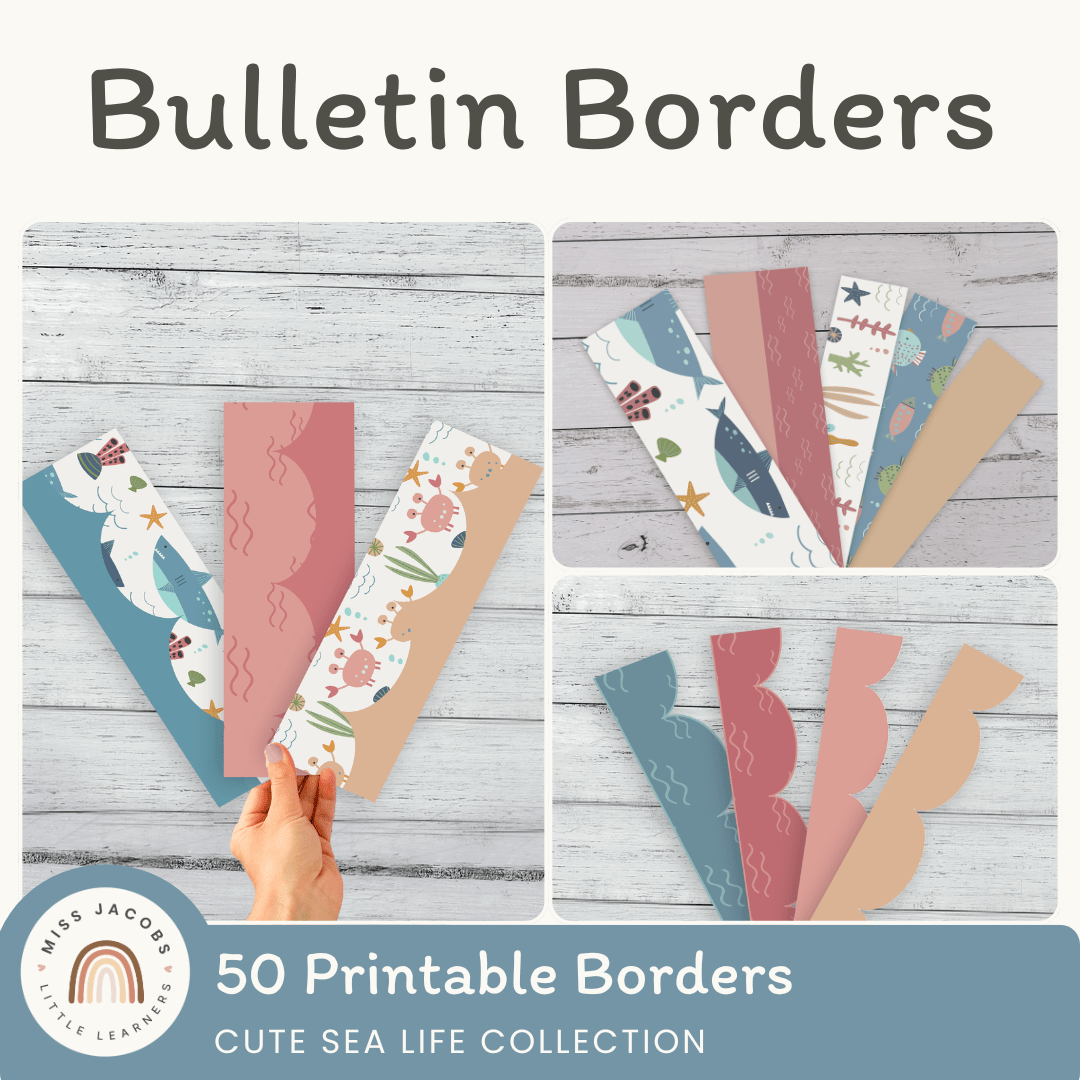 Bulletin Board Borders - Cute Sea Life Classroom Decor – Miss Jacobs ...