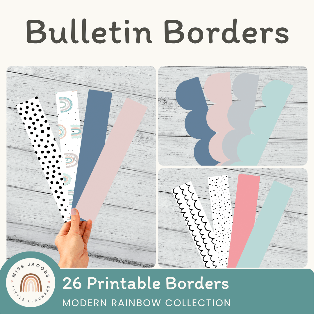 Bulletin Board Borders: Modern Rainbow Classroom Decor – Miss Jacobs ...