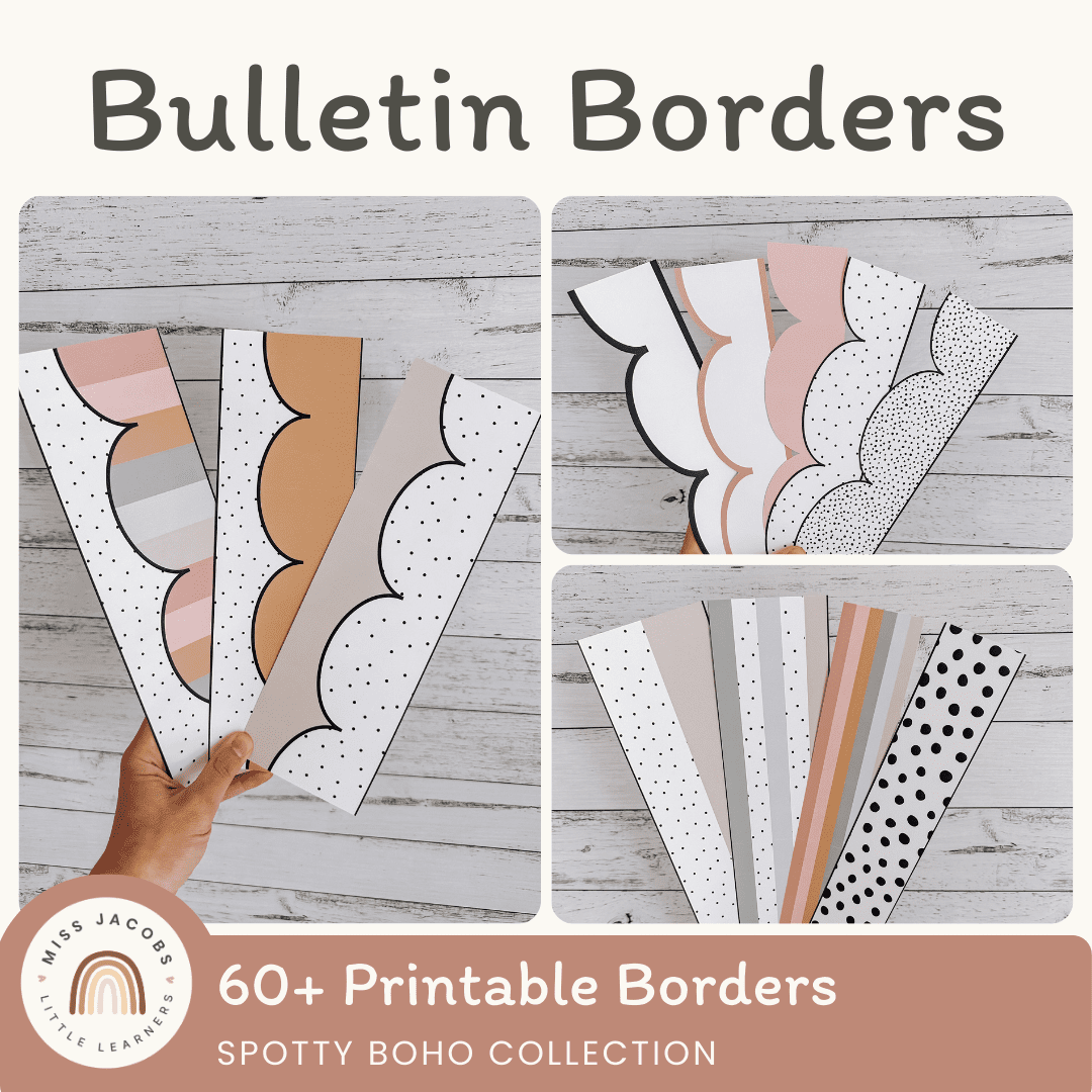 Bulletin Board Borders - Spotty Boho Classroom Decor – Miss Jacobs ...