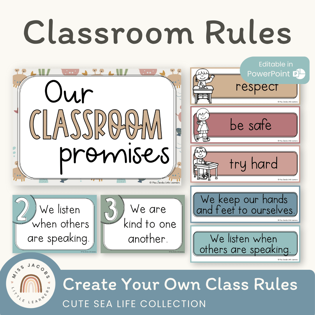 Classroom Rules and Expectations Posters - Cute Sea Life – Miss Jacobs ...