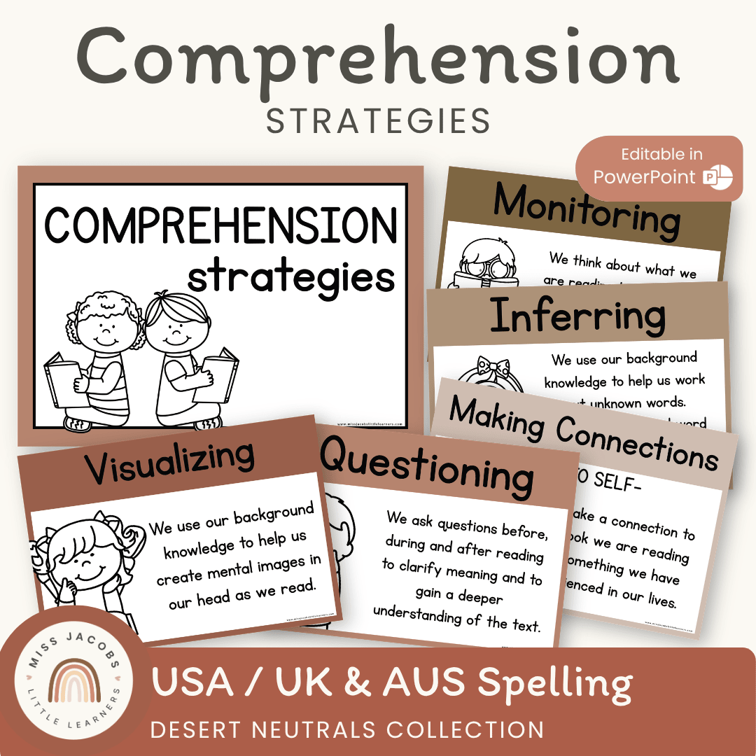 Comprehension Strategy Posters | BOHO VIBES | Desert Neutrals Decor ...