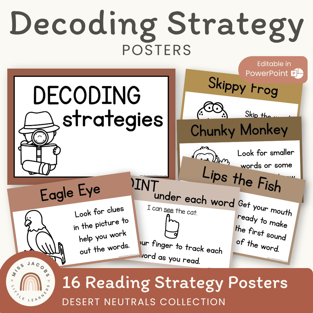 Decoding Strategy Posters | BOHO VIBES | Desert Neutrals Decor | Edita ...