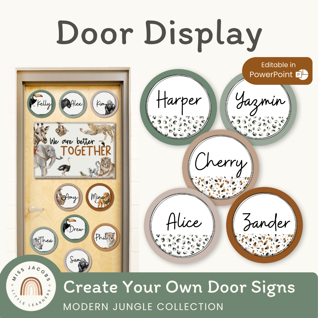 Door Display - Modern Jungle Classroom Decor – Miss Jacobs Little Learners