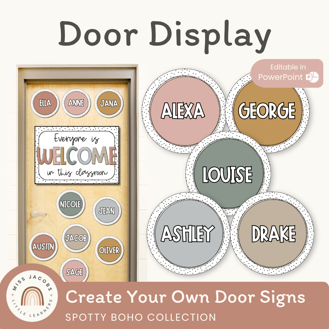 Door Display - Spotty Boho Classroom Decor – Miss Jacobs Little Learners