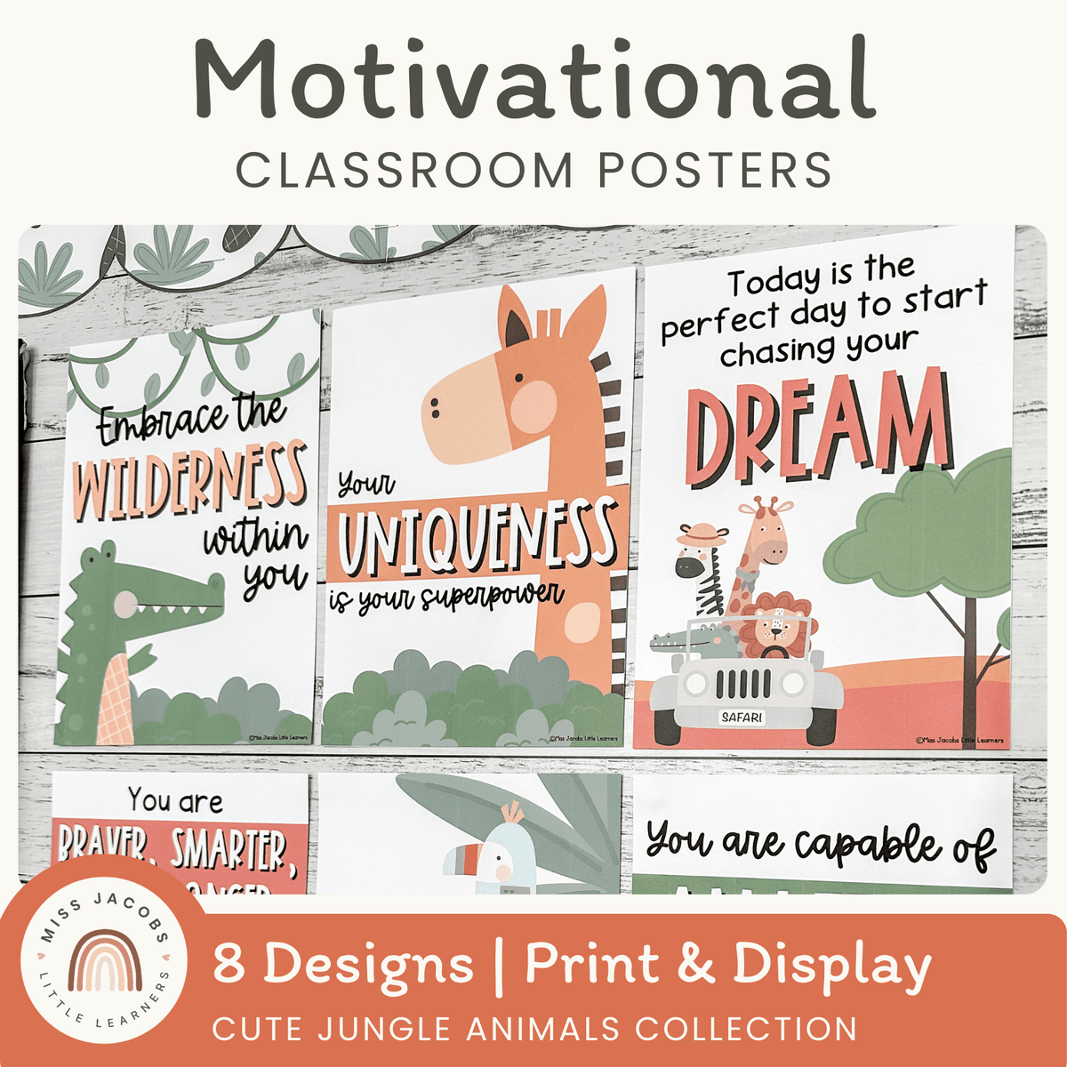Motivational Classroom Posters | Cute Jungle Animals – Miss Jacobs ...