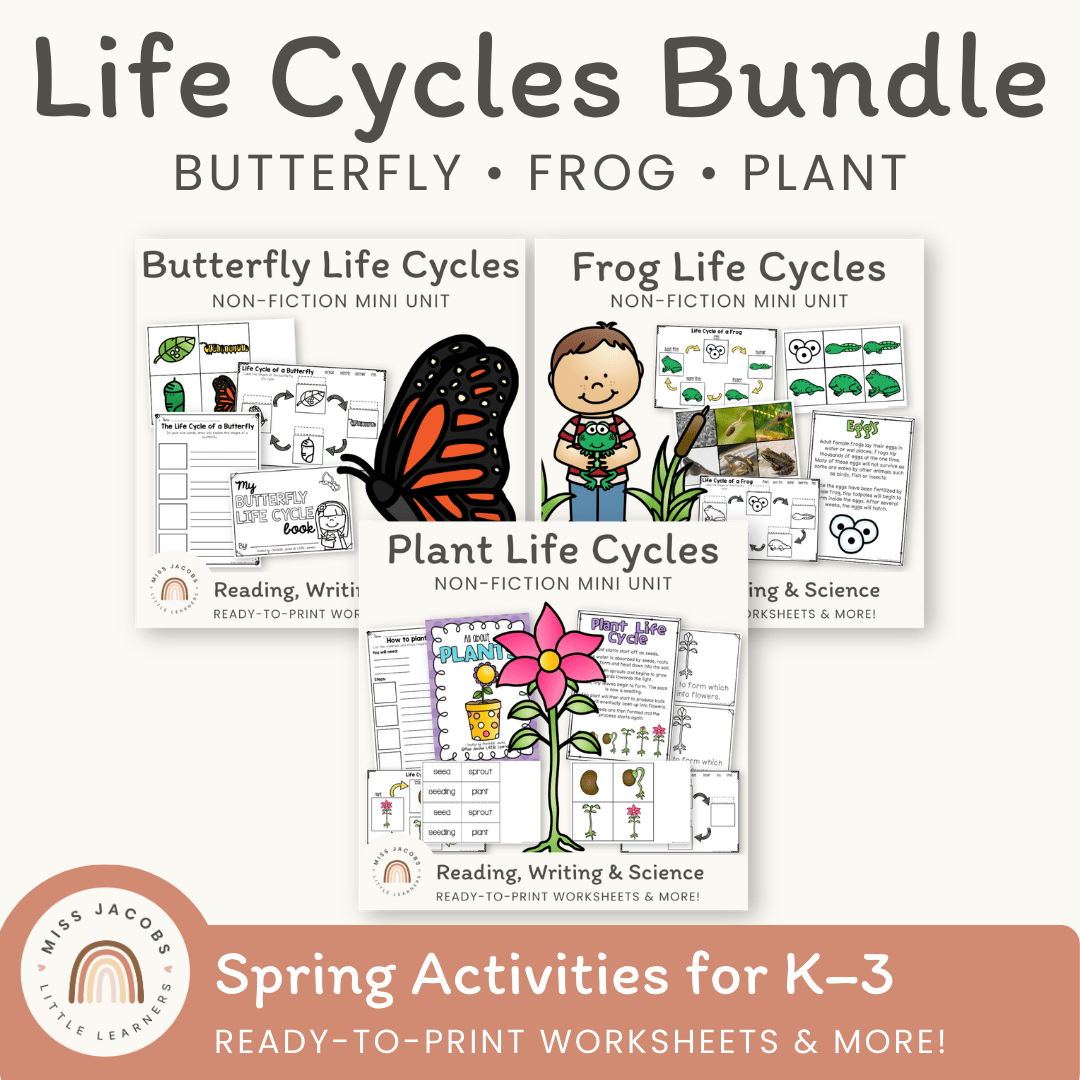 Life Cycle Thematic Units Bundle - Printables, Worksheets & Activities ...