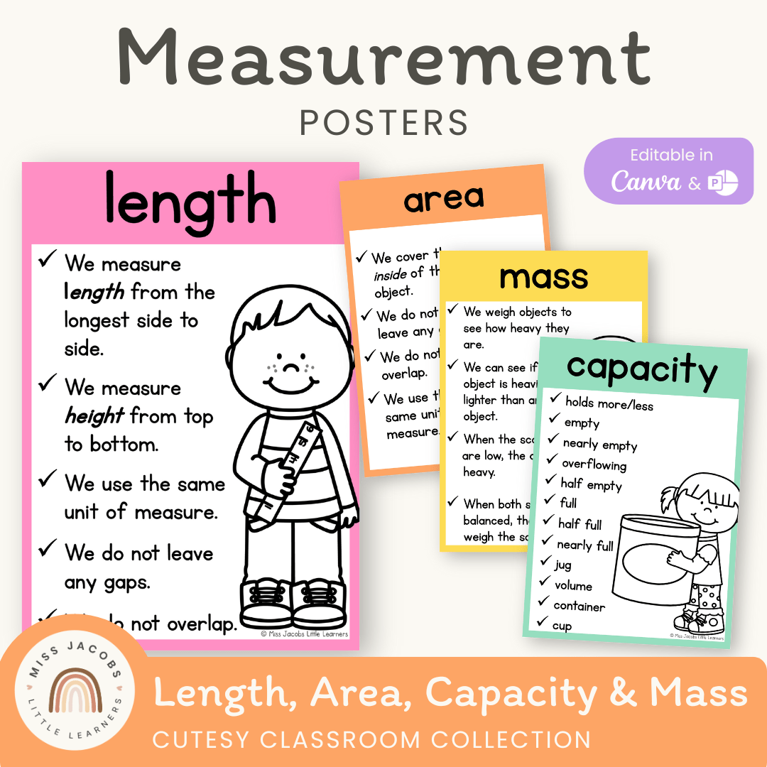 Measurement Posters - Cutesy Classroom Theme - Miss Jacobs – Miss ...