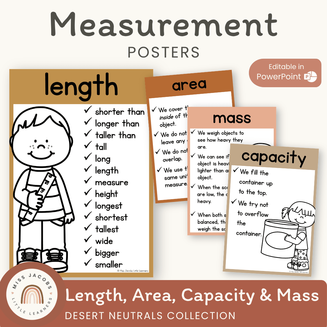 Measurement Posters | DESERT NEUTRALS | Boho Vibes Classroom Decor ...