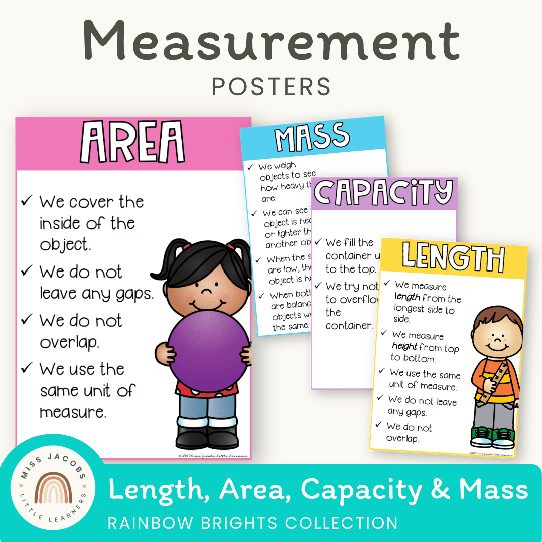 Measurement Posters | Rainbow Classroom Decor – Miss Jacobs Little Learners