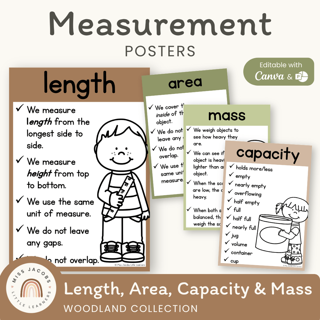 Measurement Posters - Woodland Theme Classroom Decor - Miss Jacobs ...