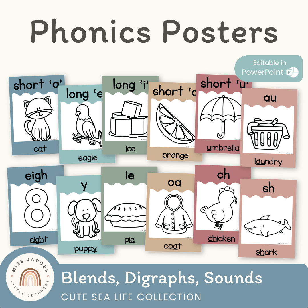 Phonics Posters - Cute Sea Life Classroom Decor – Miss Jacobs Little ...