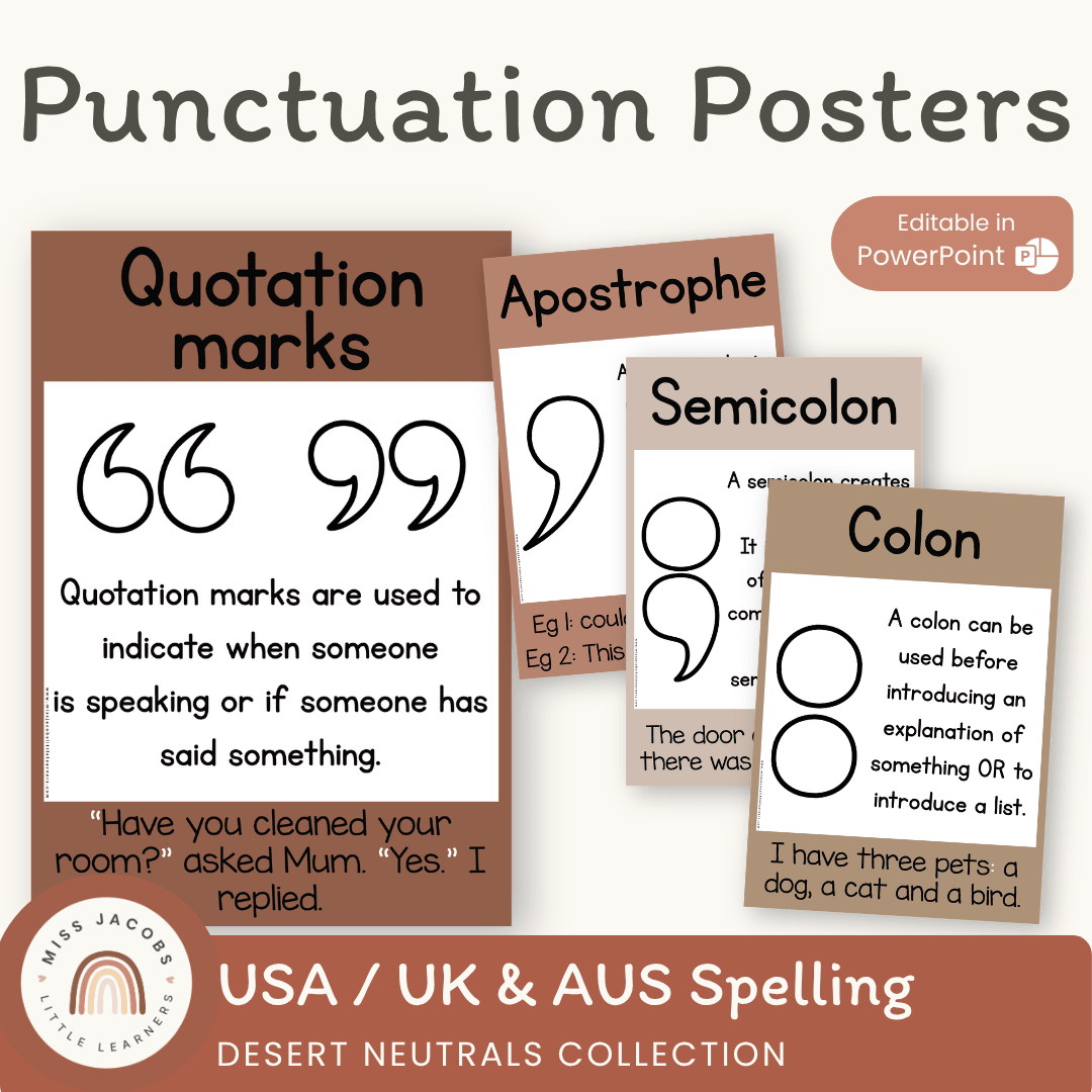 Punctuation Posters | BOHO VIBES | Desert Neutrals Decor – Miss Jacobs ...