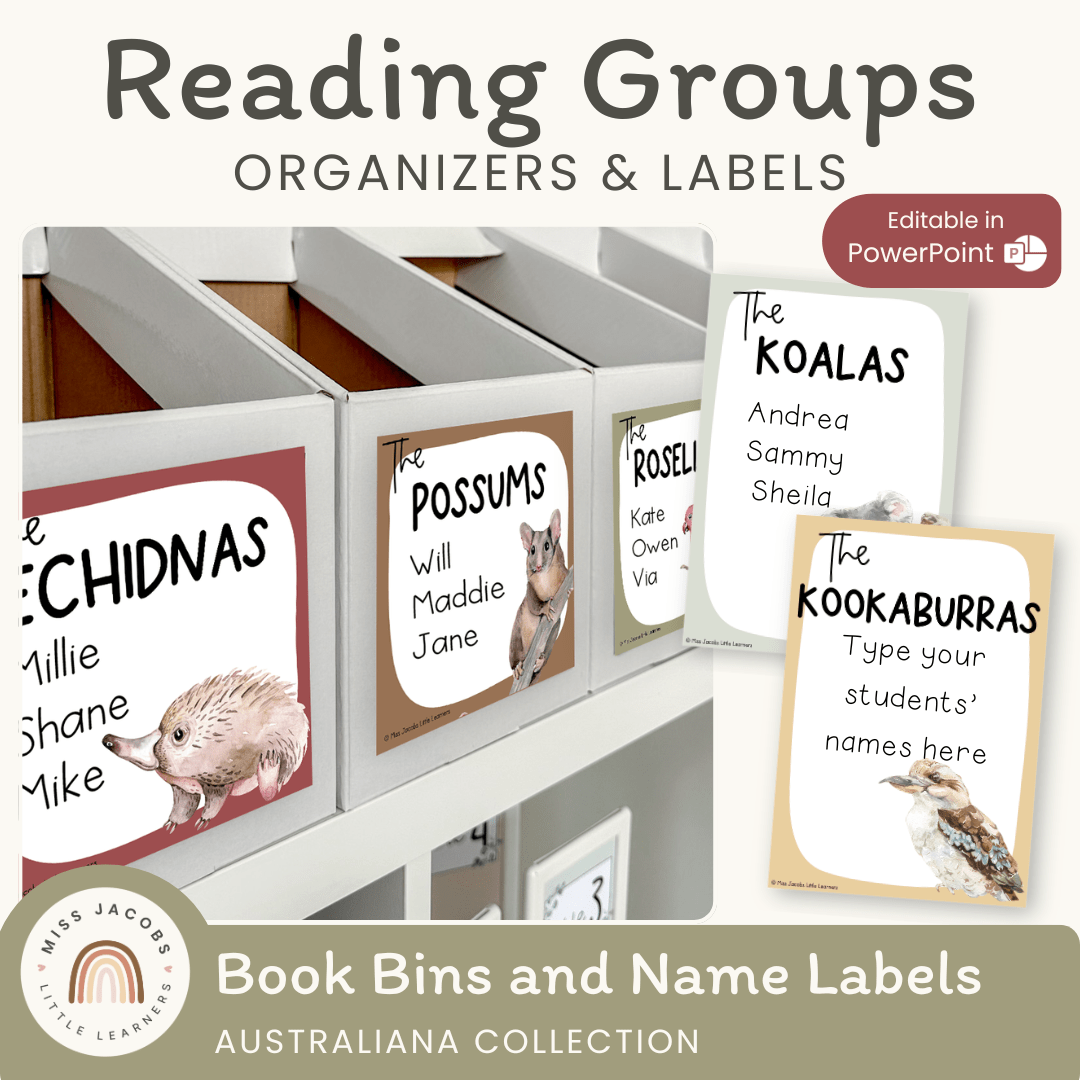 Reading Group Organizers & Labels - Australiana Theme - MJLL – Miss ...