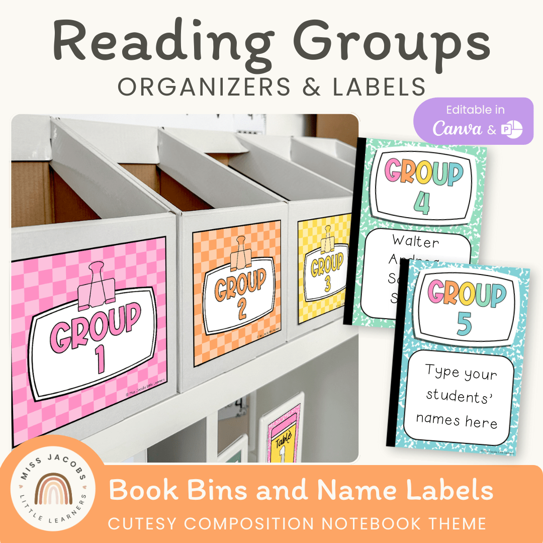 Reading Group Organizer Labels - Cutesy Composition Notebook – Miss ...