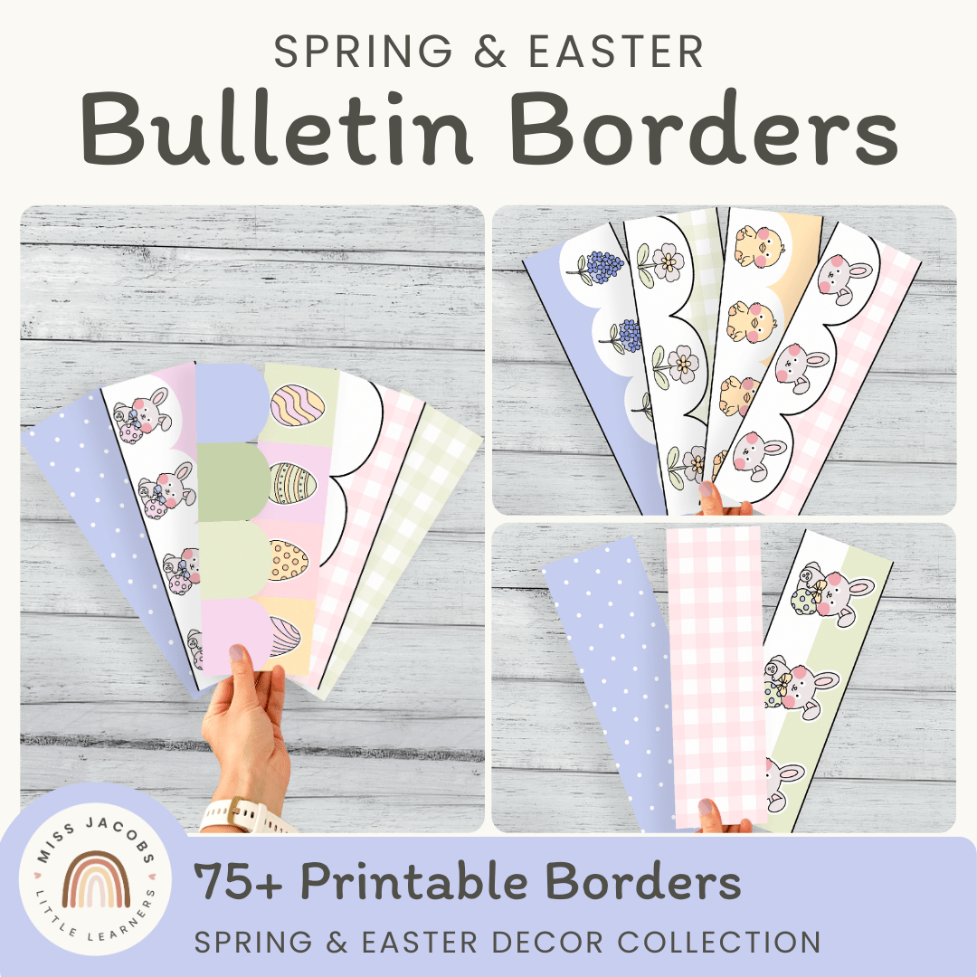 Spring and Easter Bulletin Board Borders Classroom Decor - MJLL – Miss ...