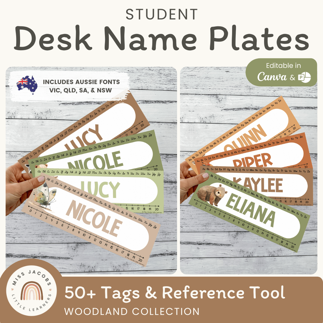 Student Desk Name Plates - Woodland Theme Classroom Decor - MJLL – Miss ...