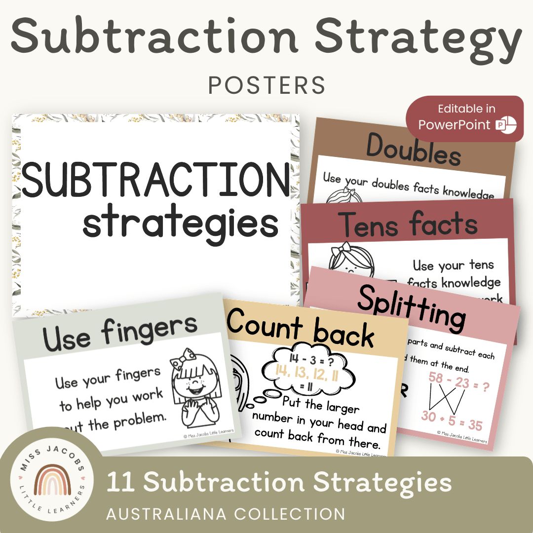 Subtraction Strategies Posters - Australiana Theme - Miss Jacobs – Miss ...