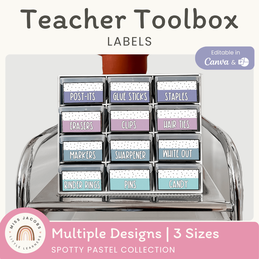 Teacher Toolbox Labels - Spotty Pastel Theme - Miss Jacobs – Miss ...