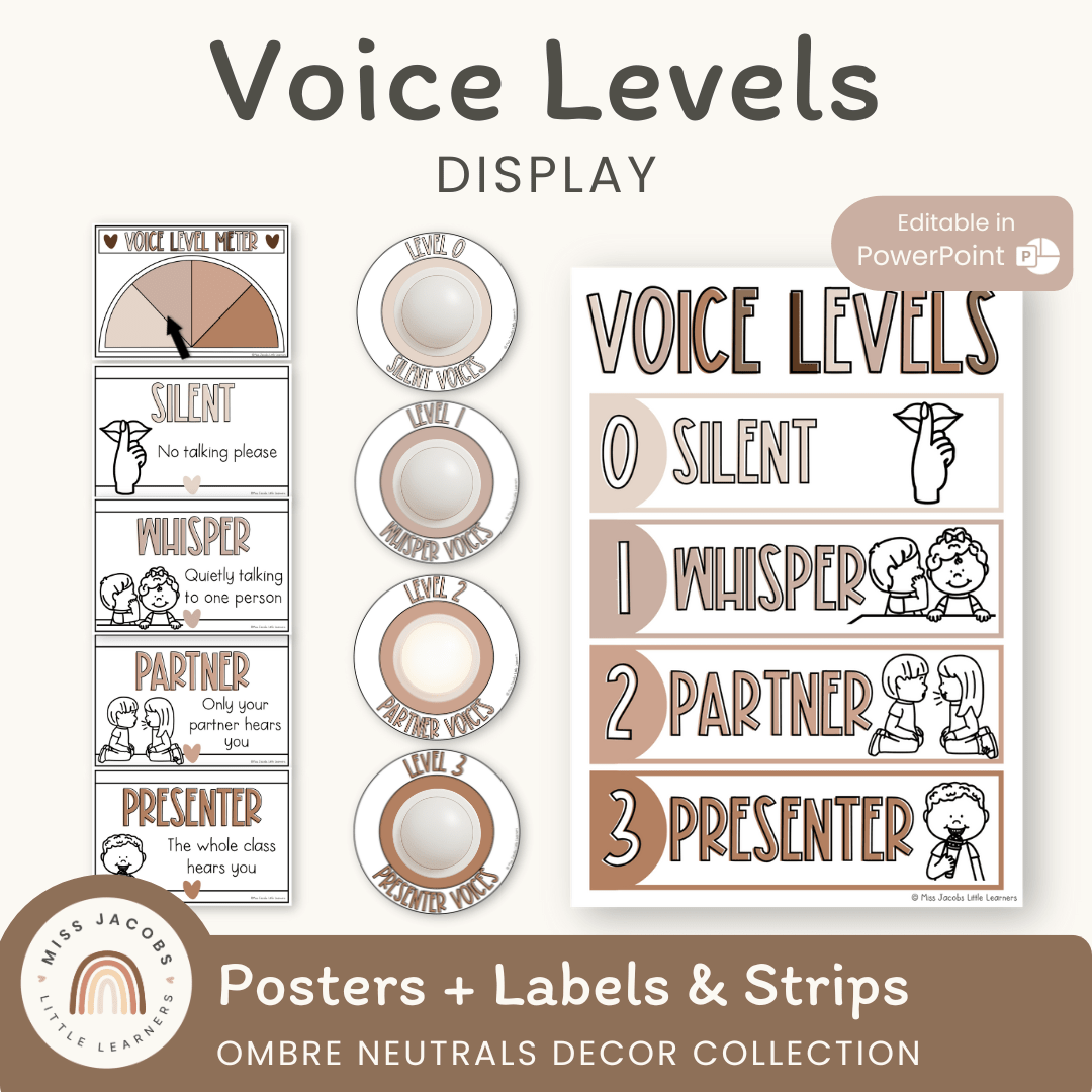 Voice Level Display | OMBRE NEUTRALS Classroom Decor – Miss Jacobs ...
