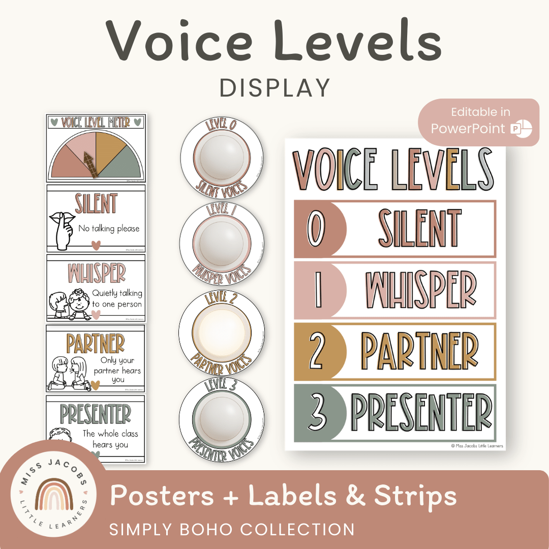 Voice Level Display | SIMPLE BOHO Classroom Decor – Miss Jacobs Little ...
