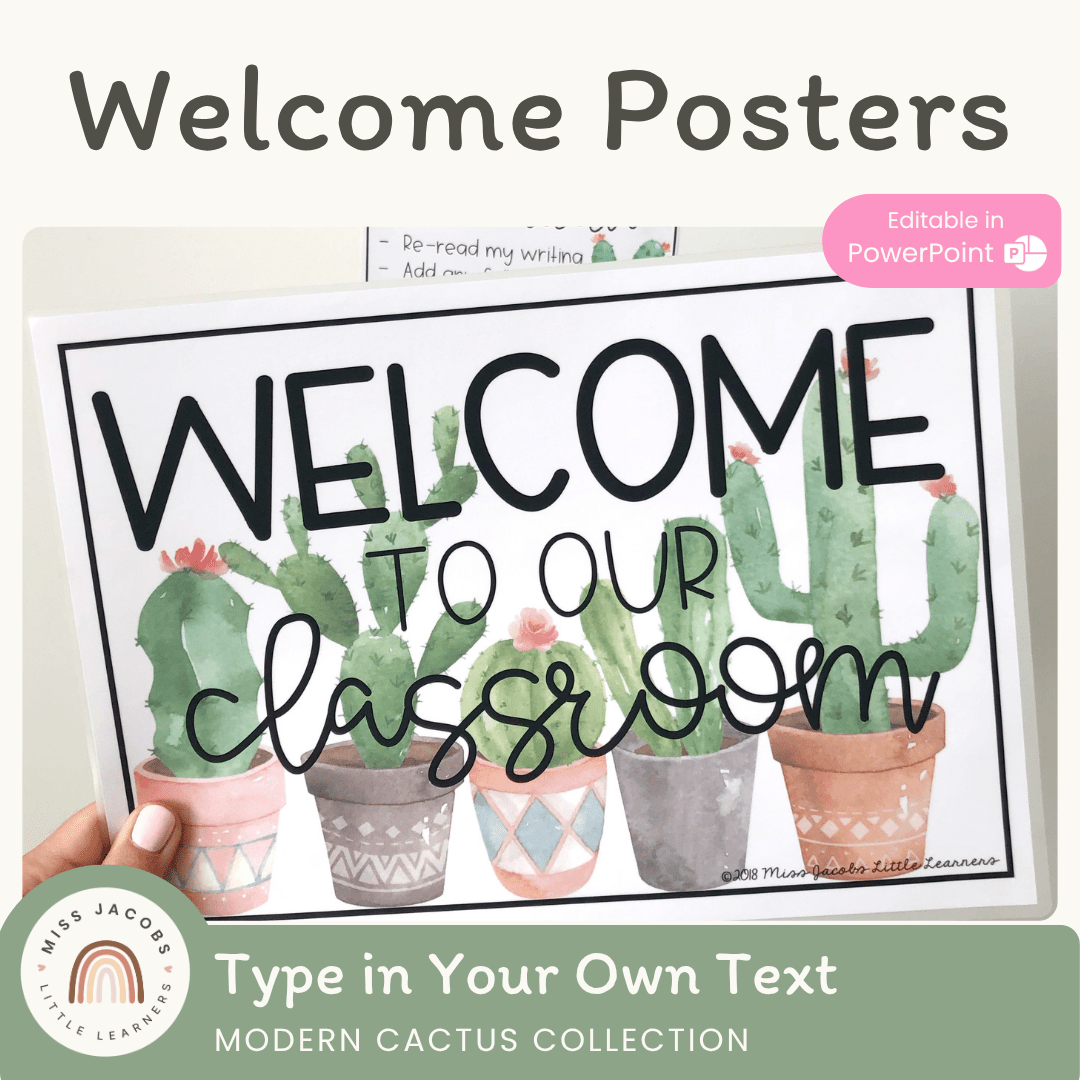 Welcome Sign | Classroom Decor | Cactus Theme – Miss Jacobs Little Learners