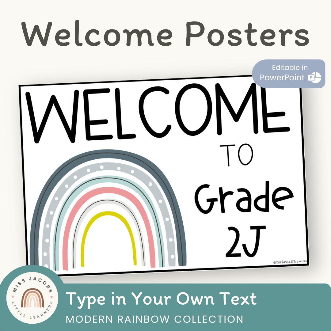 Welcome Posters: Modern Rainbow Classroom Decor – Miss Jacobs Little ...
