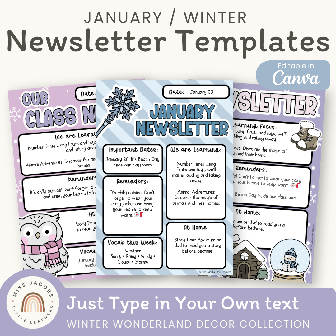 Winter Wonderland Newsletters Templates - Miss Jacobs – Miss Jacobs ...