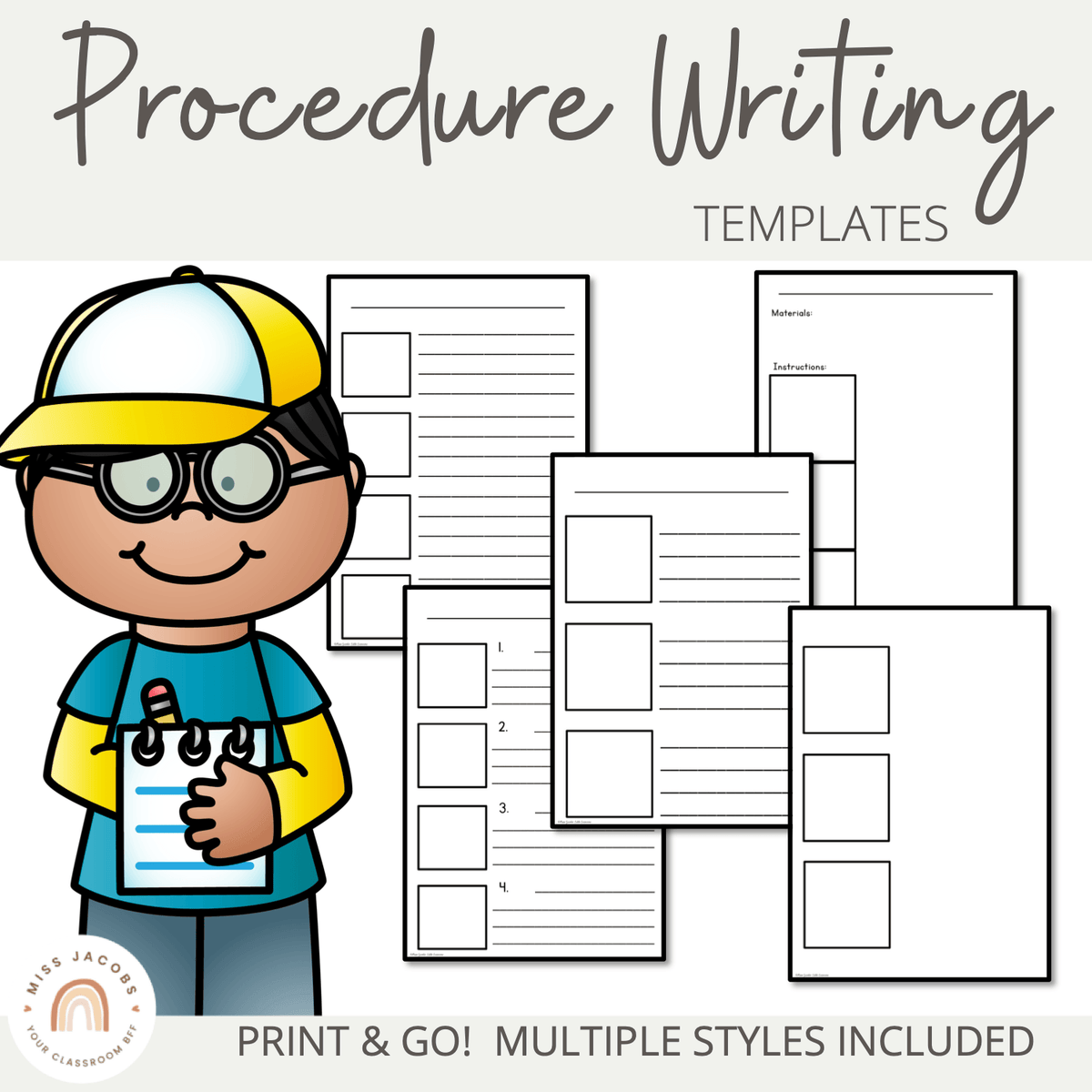 Procedural Text Writing Templates – Miss Jacobs Little Learners