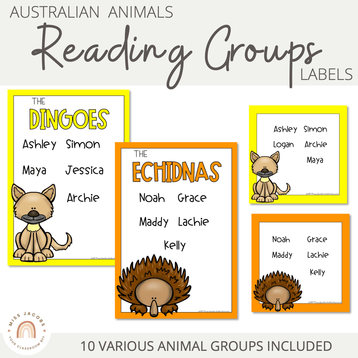Reading Groups - Posters & Labels | Australian Animals – Miss Jacobs ...