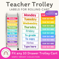 10 Drawer Cart Labels | Brights – Miss Jacobs Little Learners