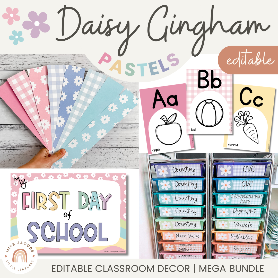Daisy Gingham Pastels Theme - Miss Jacobs Little Learners - Miss Jacobs ...