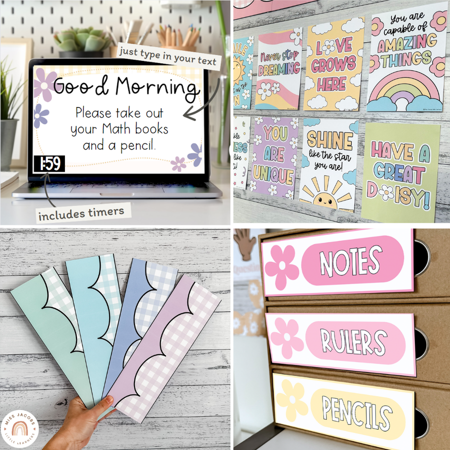 Daisy Gingham Pastels Theme - Miss Jacobs Little Learners - Miss Jacobs ...