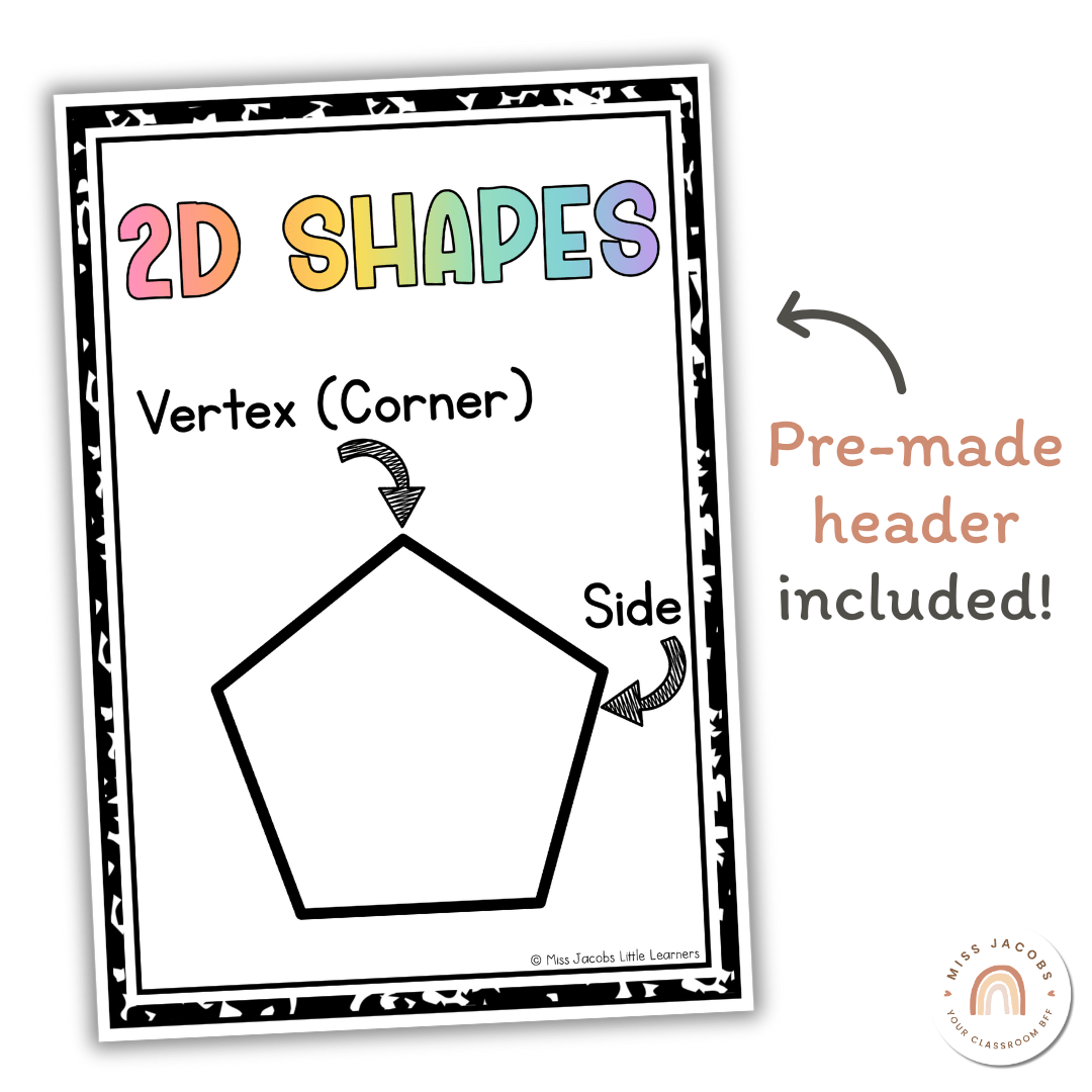 2D Shape Posters - Cutesy Classroom Theme - Miss Jacobs - Default Title