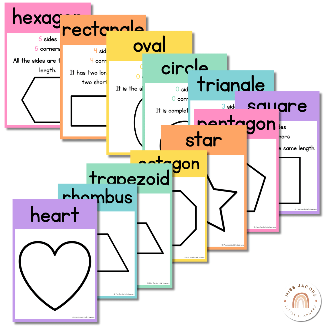 2D Shape Posters - Cutesy Classroom Theme - Miss Jacobs - Default Title