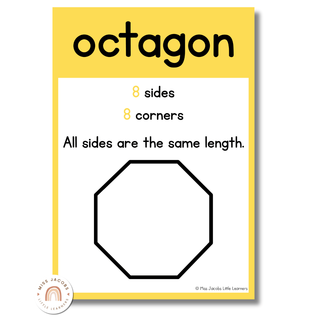 2D Shape Posters - Cutesy Classroom Theme - Miss Jacobs - Default Title