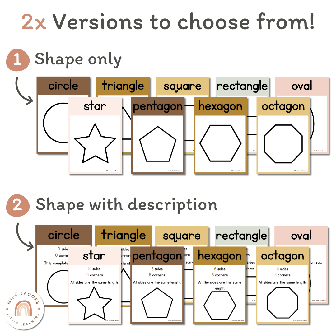 2D Shape Posters | Daisy Gingham Neutral Math