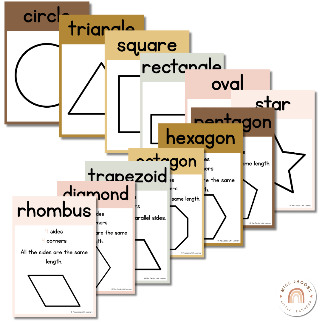 2D Shape Posters | Daisy Gingham Neutral Math