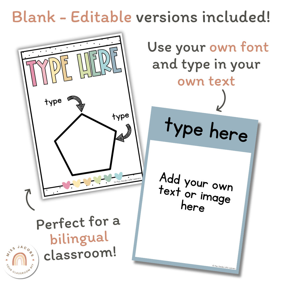 2D Shape Posters - Pastel Classroom Theme - Miss Jacobs - Default Title