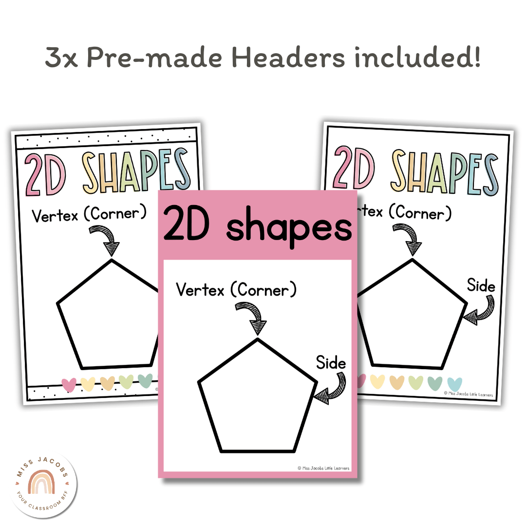 2D Shape Posters - Pastel Classroom Theme - Miss Jacobs - Default Title