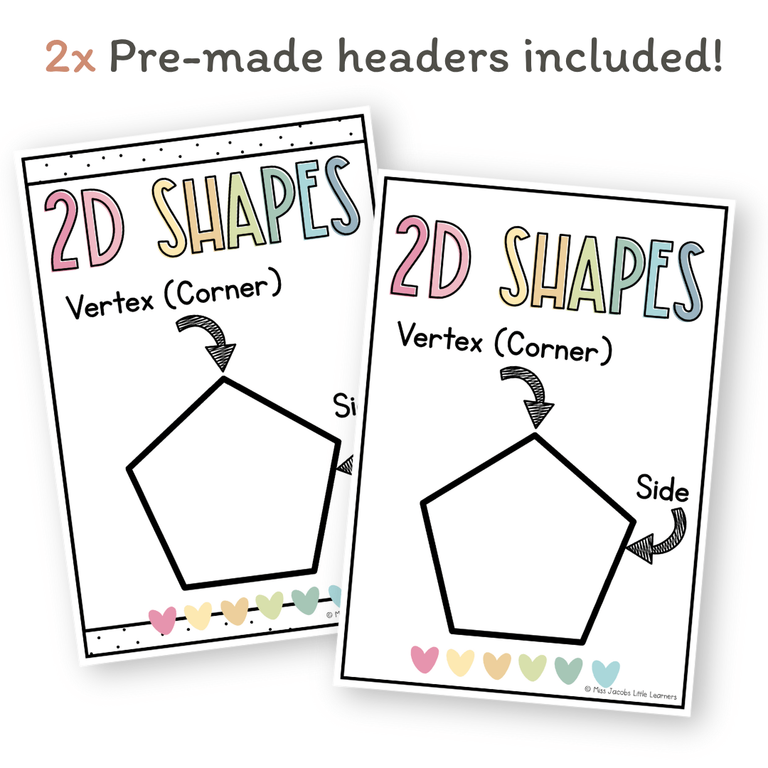 2D Shape Posters - Pastel Classroom Theme - Miss Jacobs
