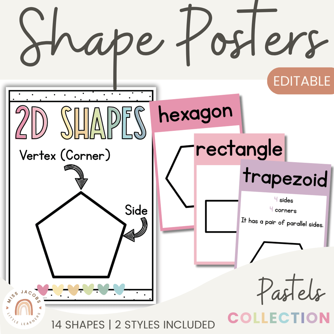 2D Shape Posters - Pastel Classroom Theme - Miss Jacobs - Default Title