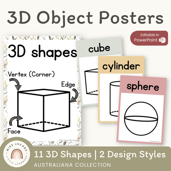 3D Shape Posters - Australiana Theme – Miss Jacobs Little Learners